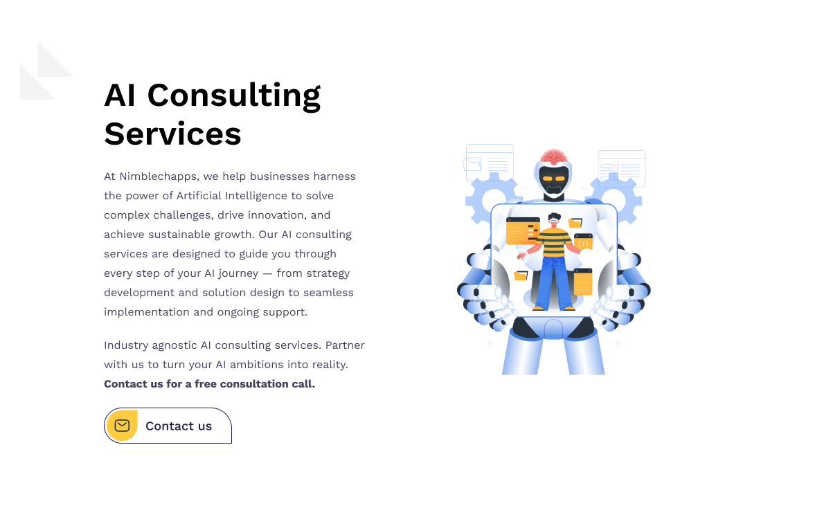 Top AI consulting services. | Nimblechapps