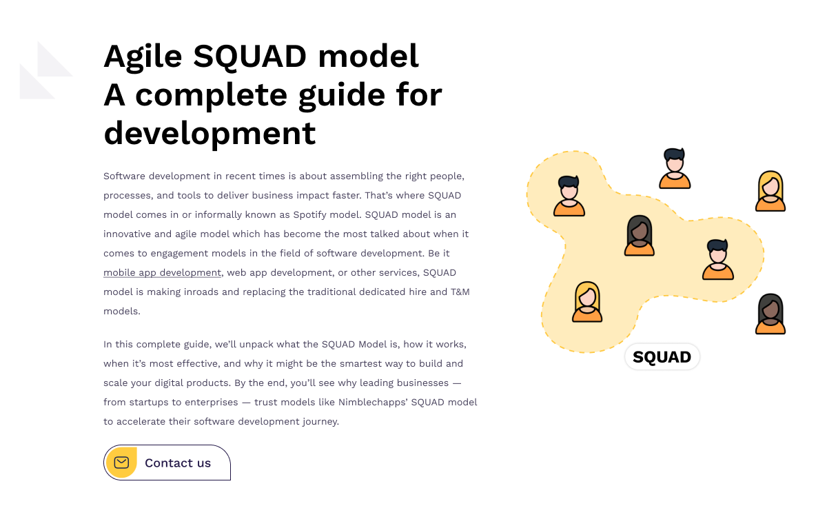 Agile SQUAD Model for Faster Development | Nimblechapps