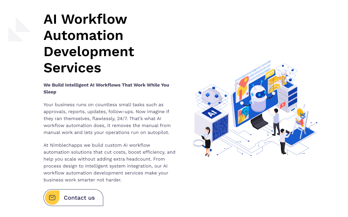 AI Workflow Automation Development Services | Nimblechapps