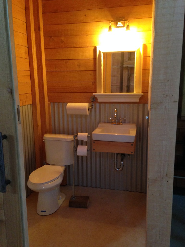 Bathroom in Barn for Parties | Wood-Mizer Personal Best Contest