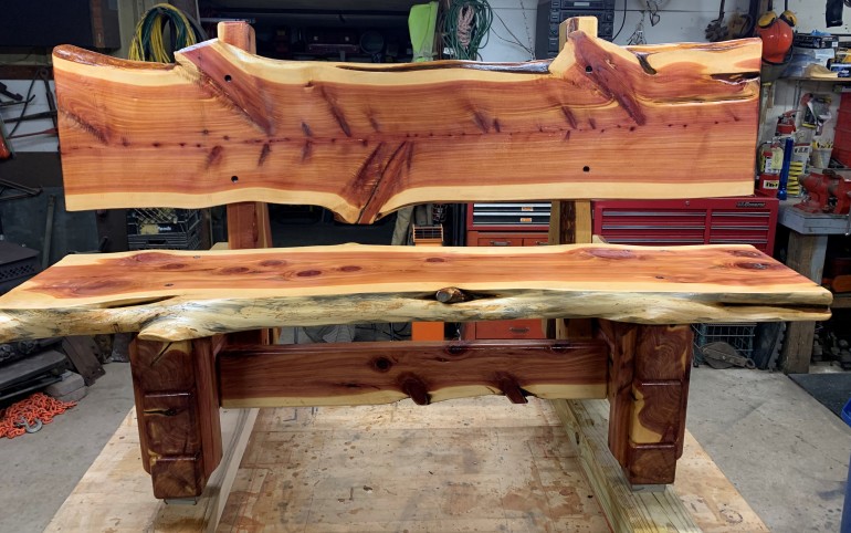 Live Edge Cedar Bench | Wood-Mizer Personal Best Contest
