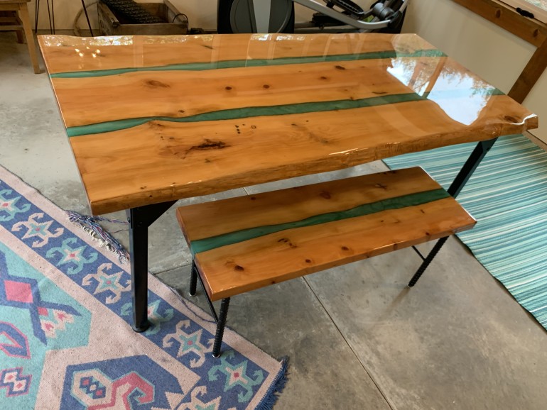 Epoxy Table and Bench | Wood-Mizer Personal Best Contest