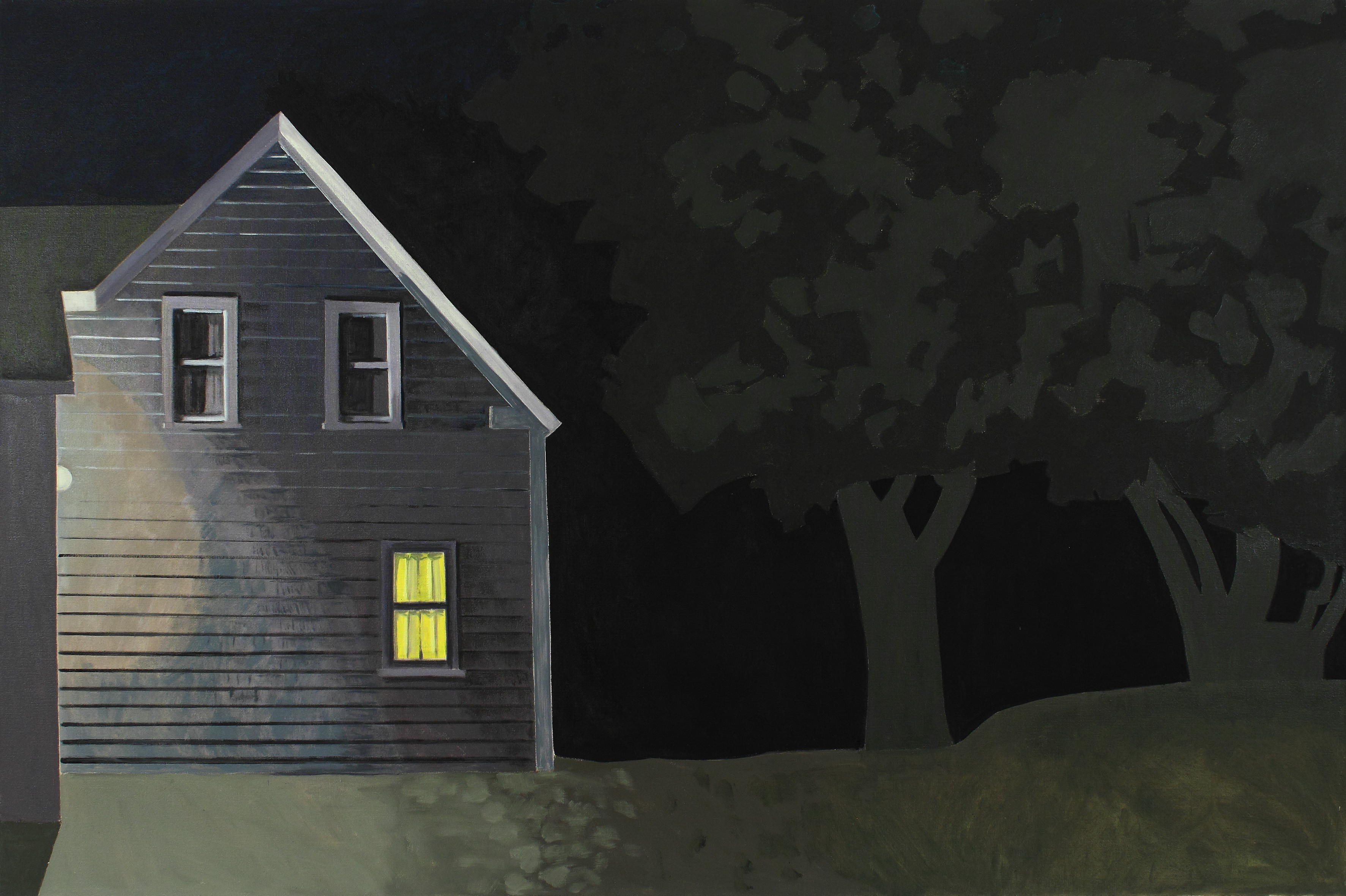 Lois Dodd | Night House with Lit Window | Art Basel