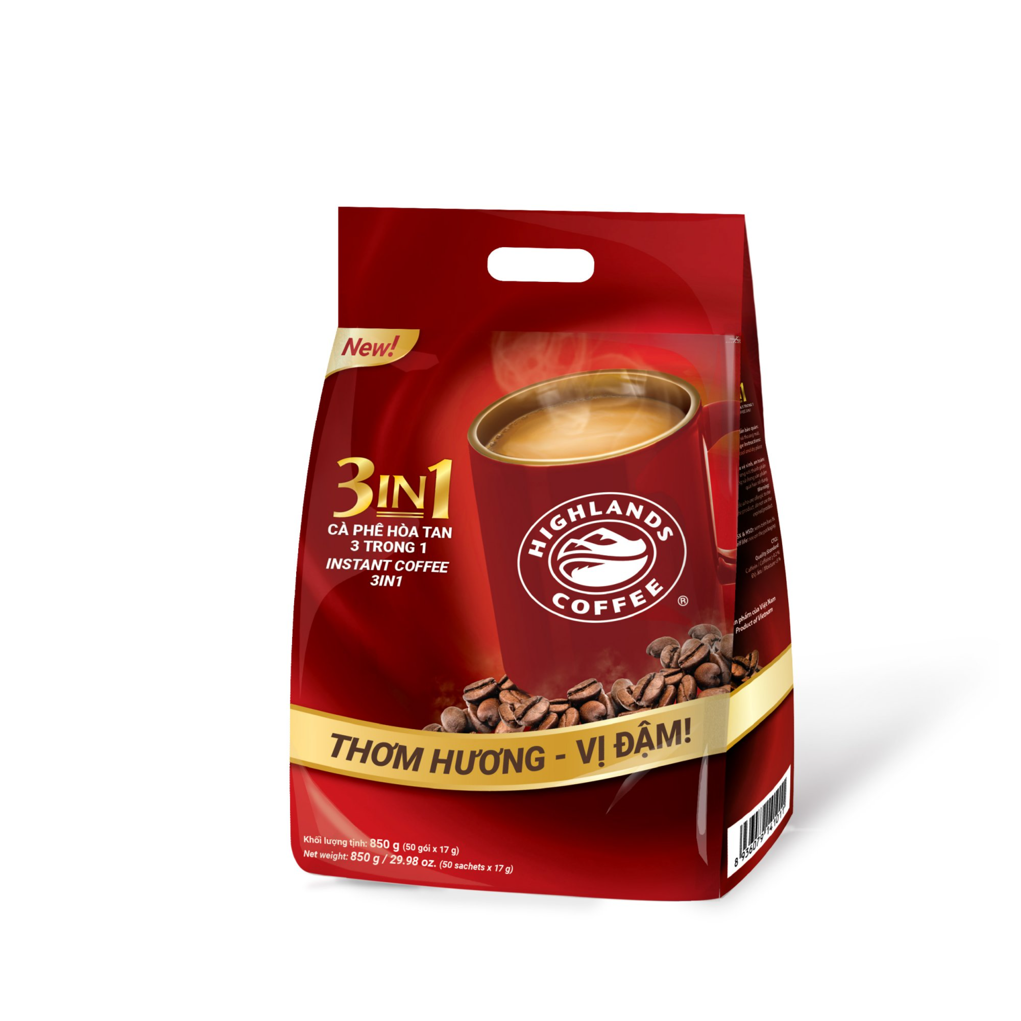 Highlands Coffee 3 in 1 Instant Milk Coffee, 50 pack/Bag | Dakoli