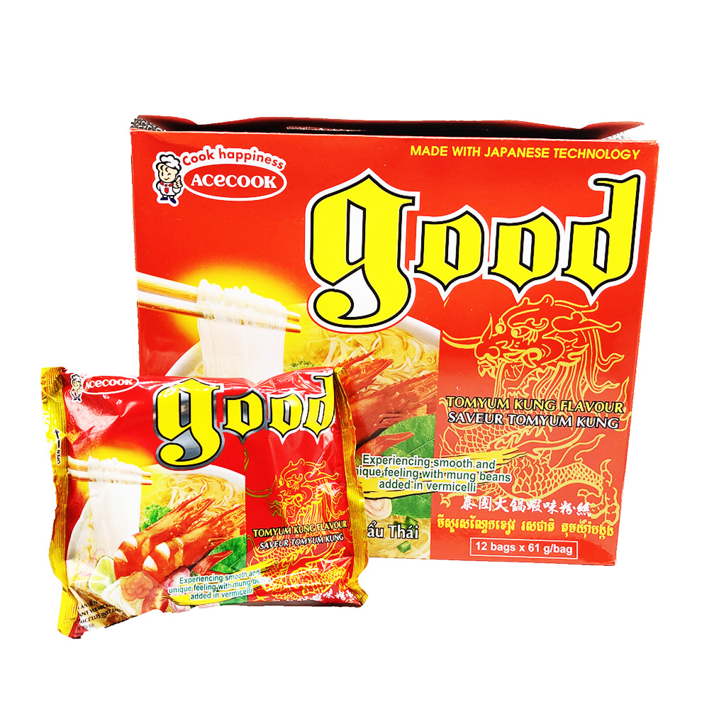 Acecook Good Instant Mung Bean Vermicelli - TomYum Kung Flavour pack of ...