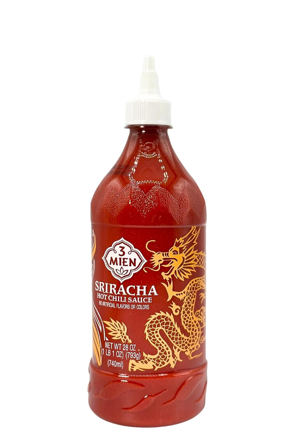 3 Mien Siracha Hot Chilli Sauce - 28 Fl Oz (740 ml) | Dakoli