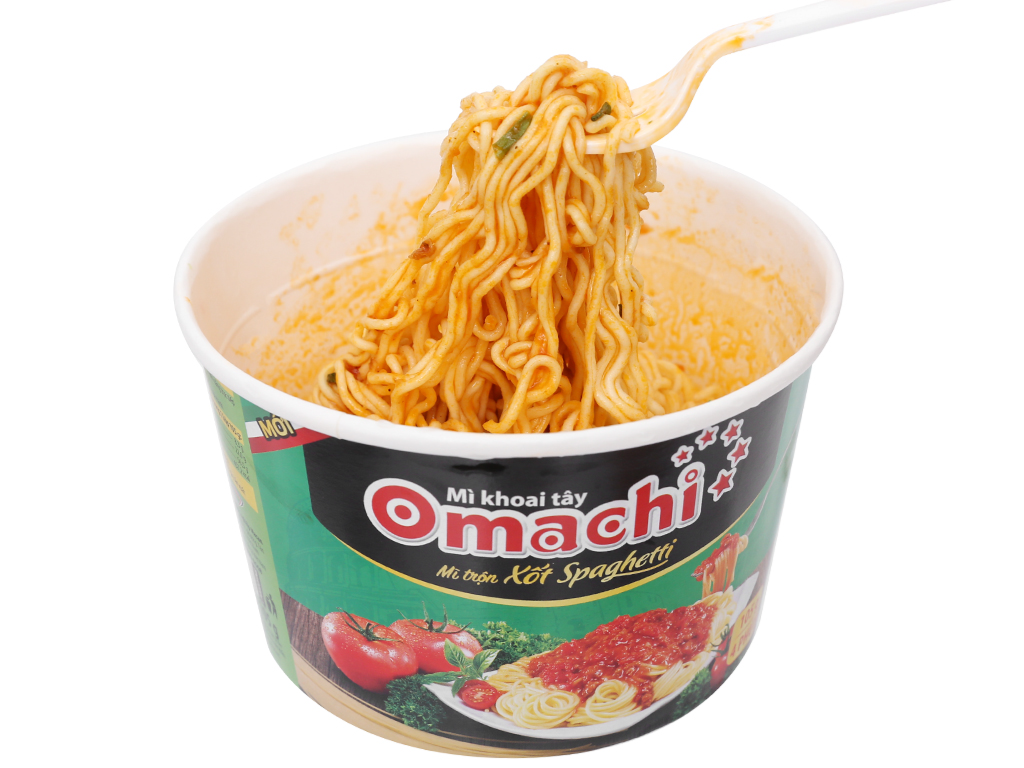 Omachi Mixed Noodles with Spaghetti sauce 105g, Box of 12 Bowls | Dakoli