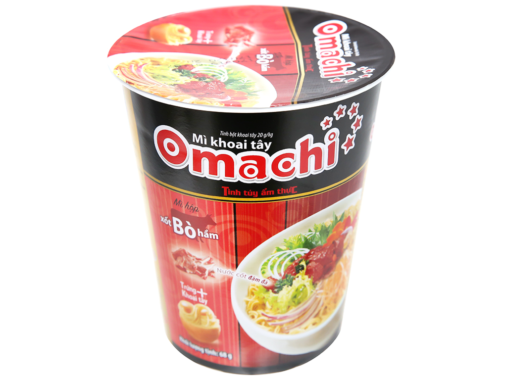 Omachi Potato Noodles with Stewed Beef Sauce 68g, Box of 12 Cups | Dakoli.com - Asia Wholesale ...