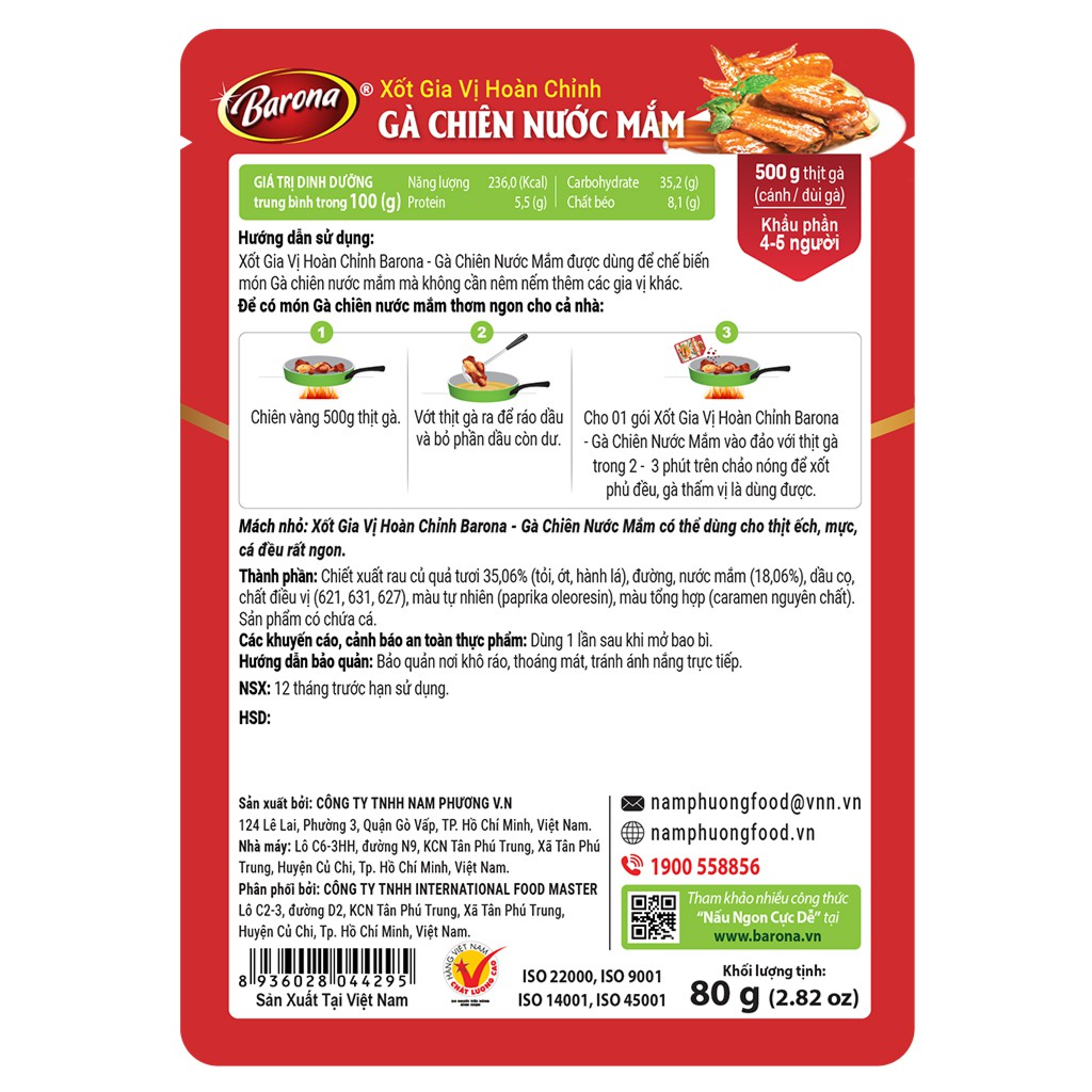 Barona Complete Seasoning Sauce Fried Chicken Fish Sauce 80g - Box of ...