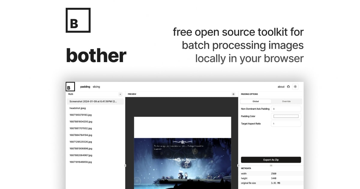 bother: free open source image toolkit