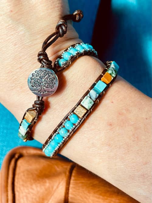 Boho Lunar Turquoise Wrap Bracelet | Treasure Jewelry