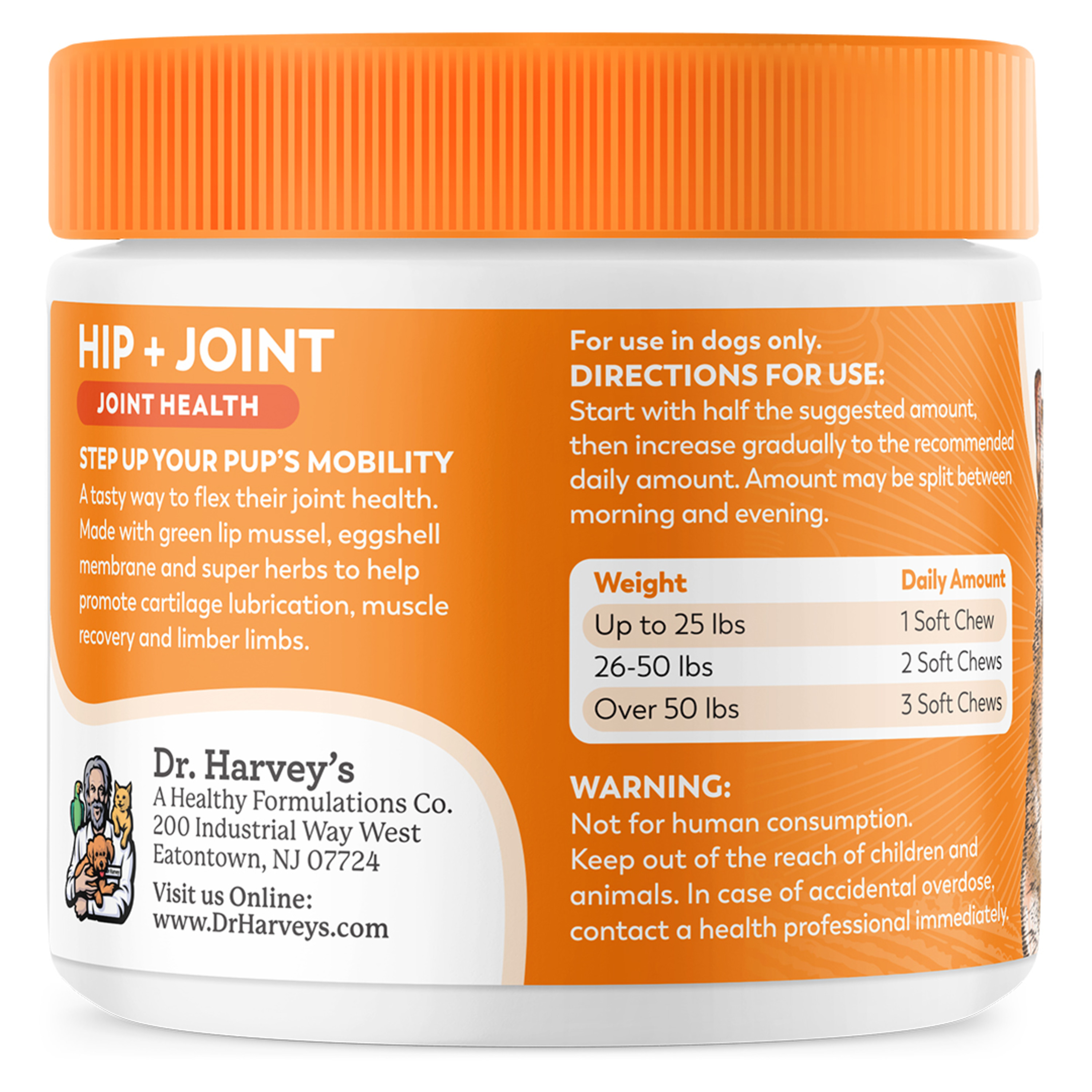Natural Hip Joint Mobility Soft Chews For Dogs Harvey's, 41% OFF
