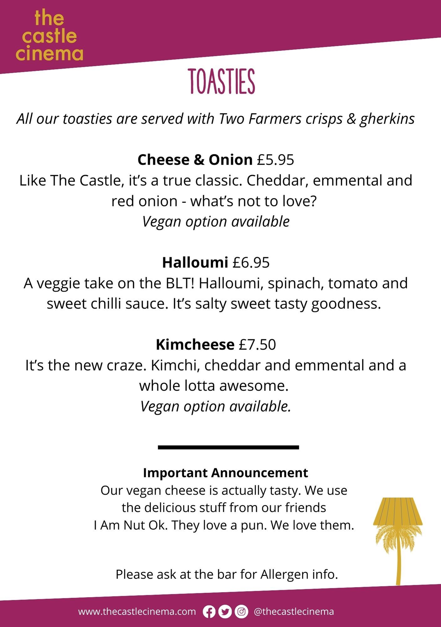 Menu · The Castle Cinema Blog