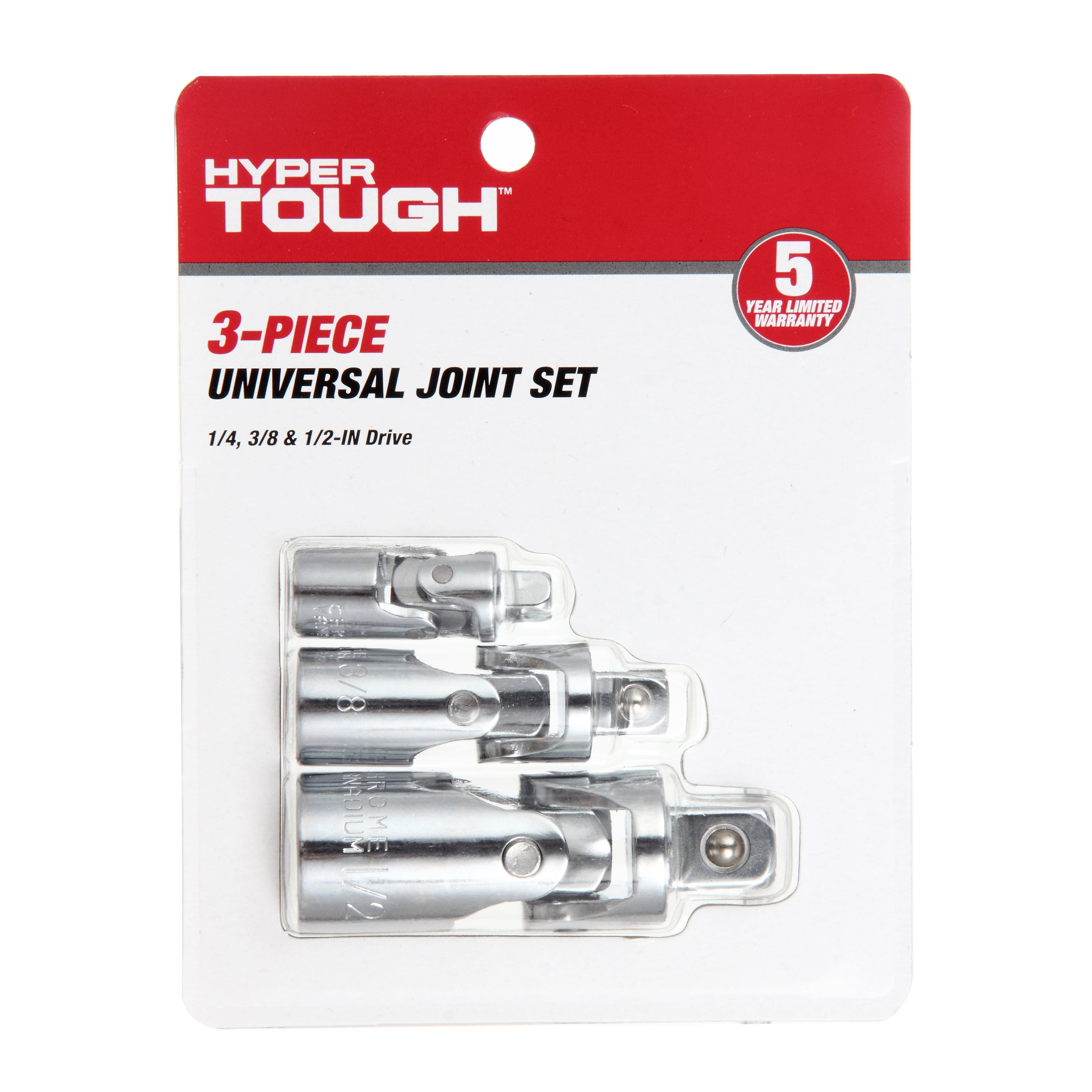 Hyper Tough 3 Piece 1 4 Inch 3 8 Inch 1 2 Inch Universal Joint Socket