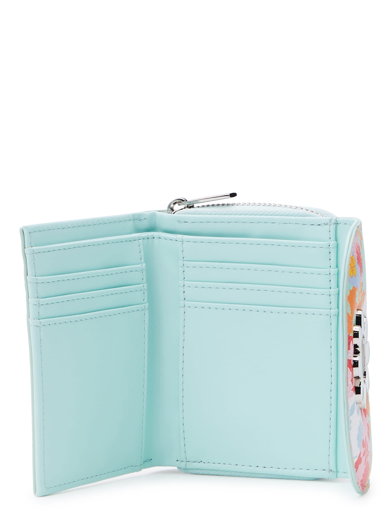 No Boundaries Women's Turn Lock Wallet, Floral - DroneUp Delivery