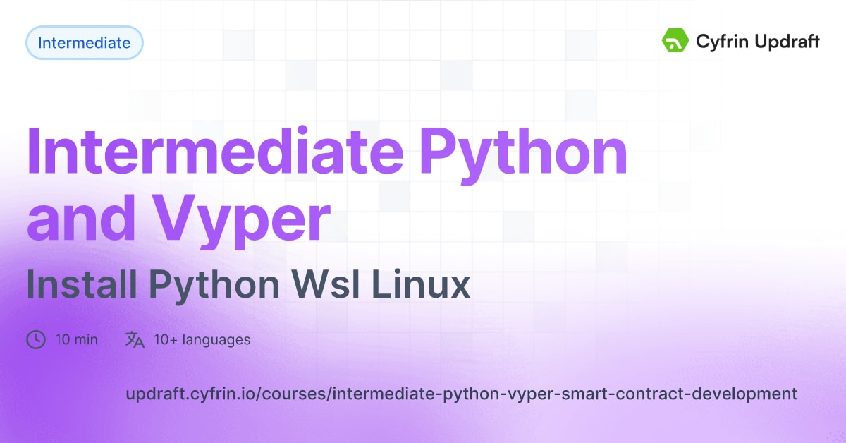 Video: Python In Updraft - Install Python Wsl Linux - Intermediate Python and Vyper