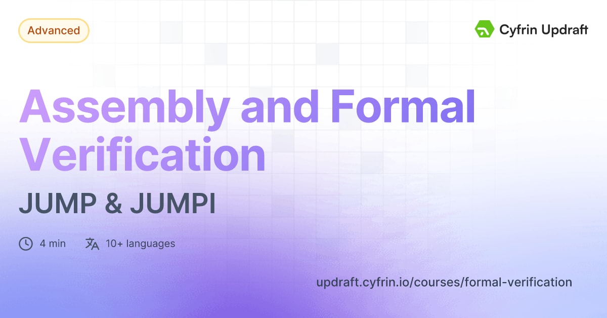 Assembly and Formal Verification - JUMP & JUMPI