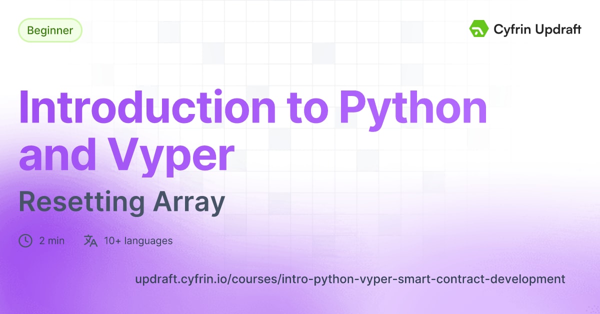 Video: Remix Coffee - Resetting Array - Introduction to Python and Vyper