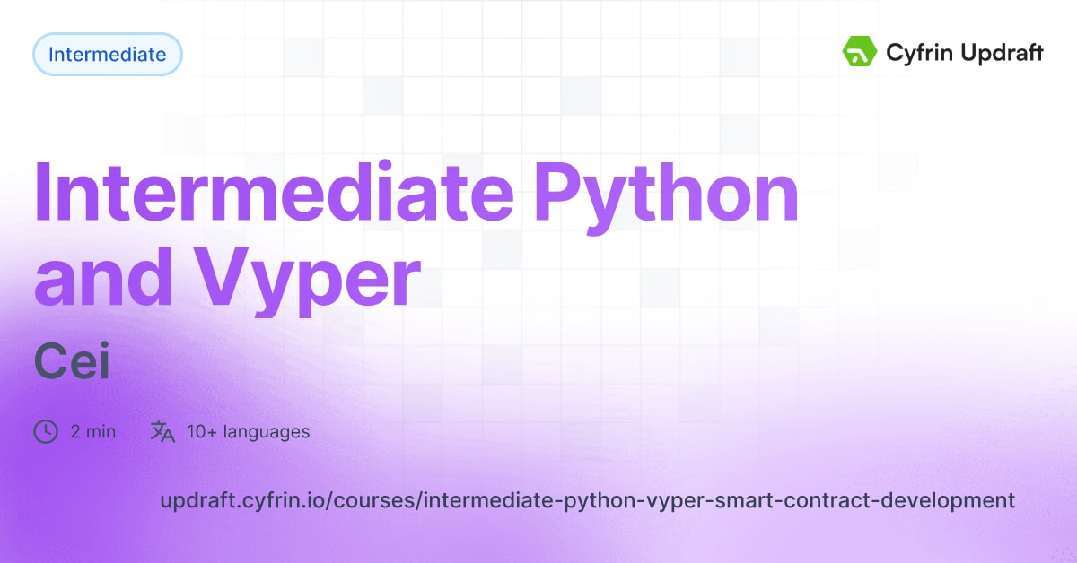 Video: Mox Erc20 - Cei - Intermediate Python and Vyper