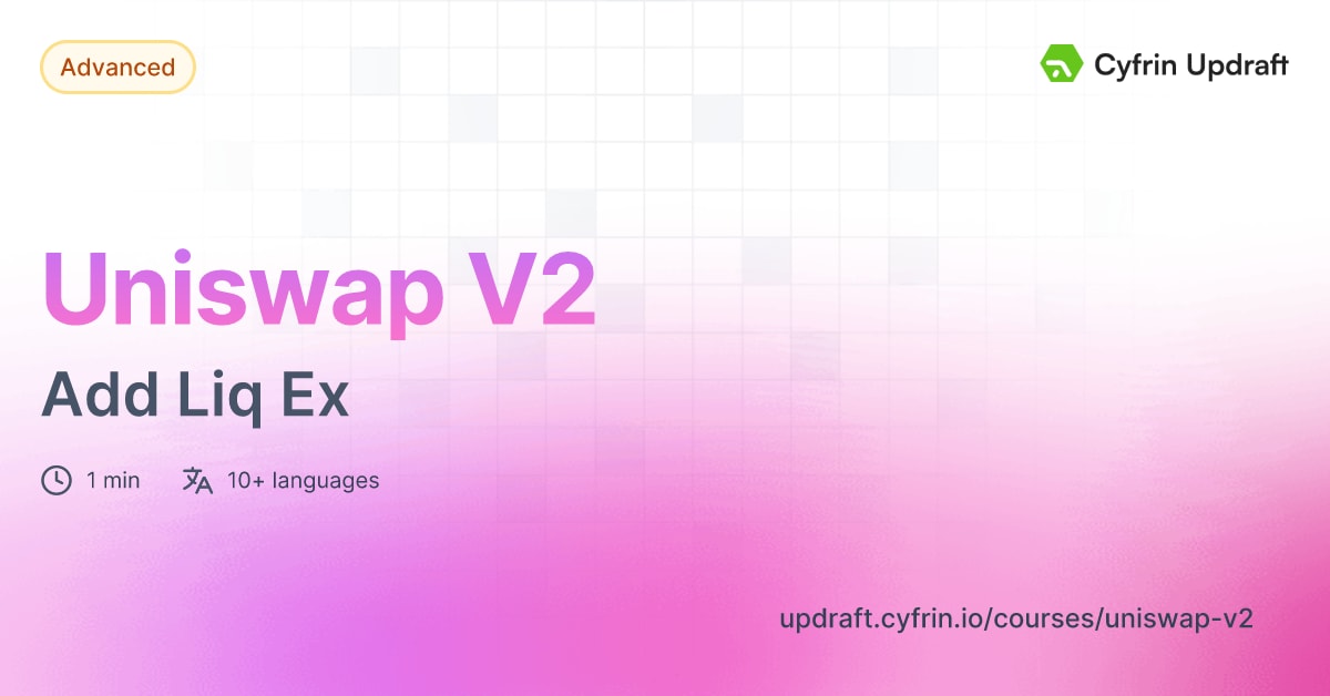 Video: Add Liquidity - Add Liq Ex - Uniswap V2