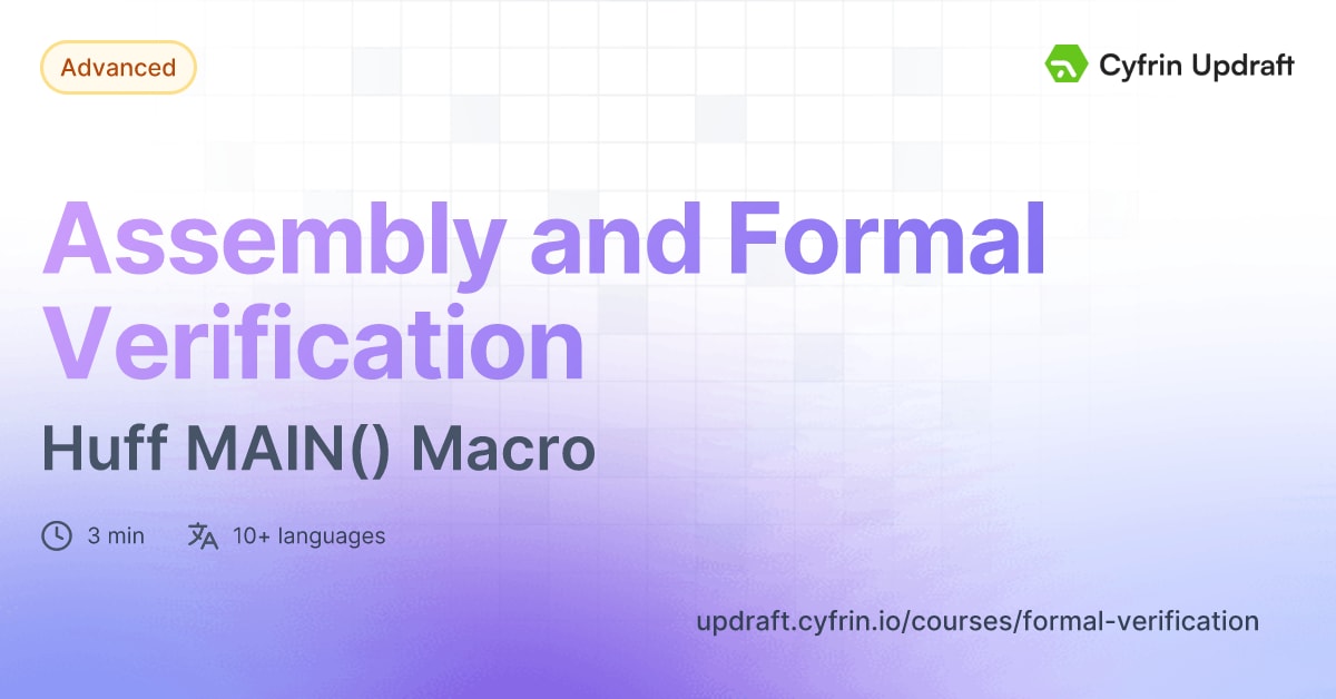Video: Horse Store - Huff MAIN() Macro - Assembly and Formal Verification