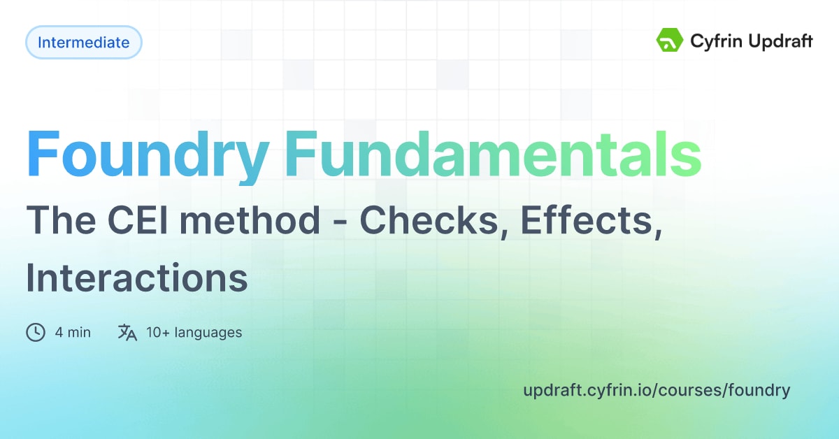 Video: Smart Contract Lottery - The CEI method - Checks, Effects, Interactions - Foundry ...