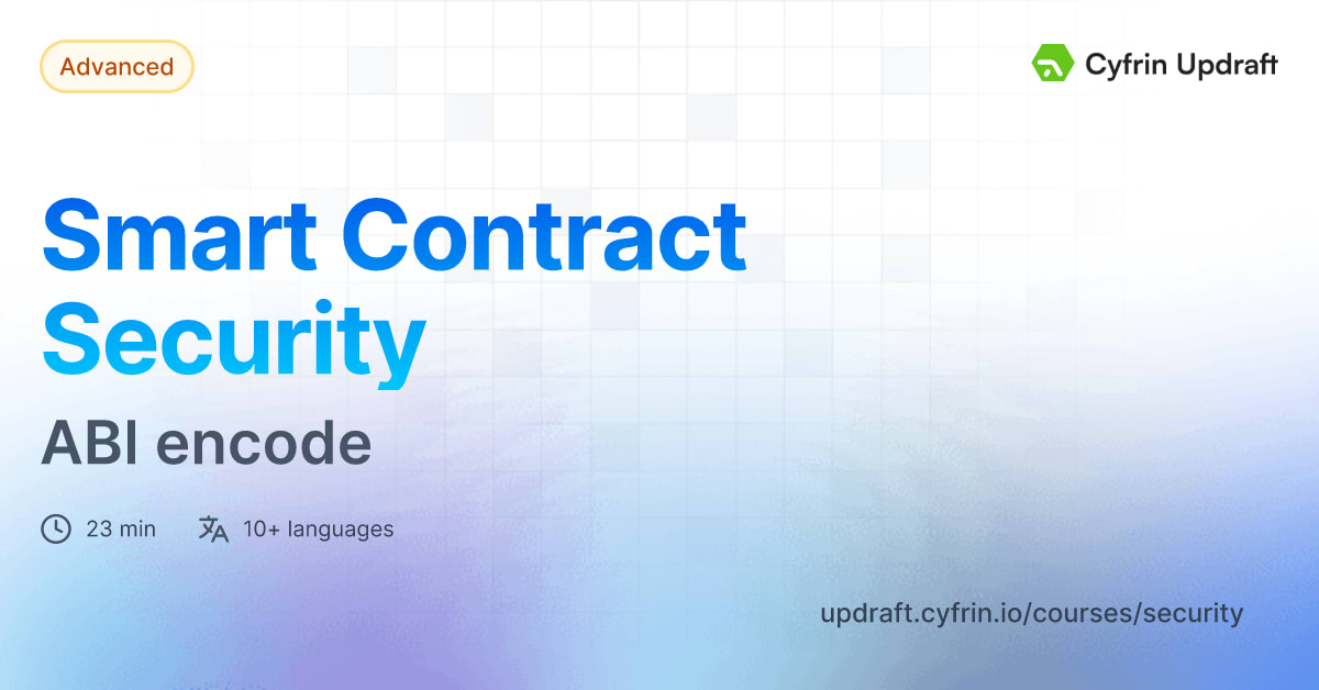 Video: Review - ABI encode - Smart Contract Security