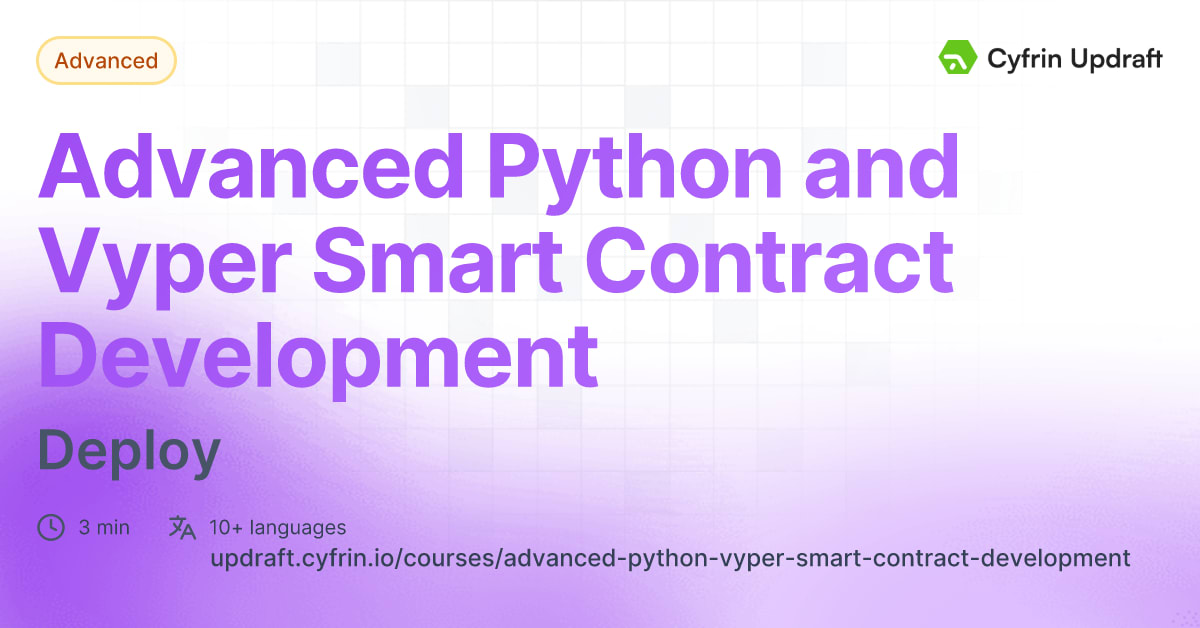Video: Moccasin NFT - Deploy - Advanced Python and Vyper Smart Contract Development