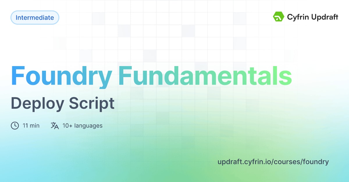 Video: Smart Contract Lottery - Deploy Script - Foundry Fundamentals