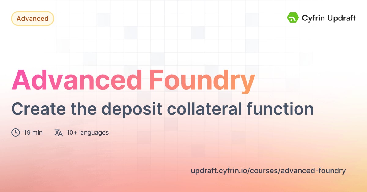 Video: Develop a DeFi Protocol - Create the deposit collateral function ...