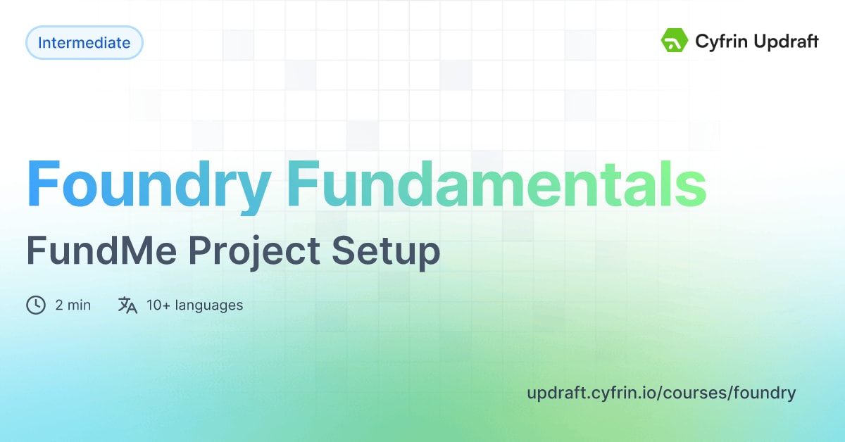 Video: Foundry Fund Me - FundMe Project Setup - Foundry Fundamentals