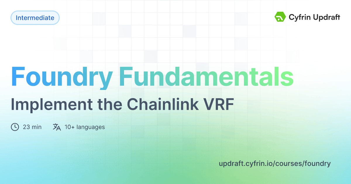 Video: Smart Contract Lottery - Implement the Chainlink VRF - Foundry Fundamentals