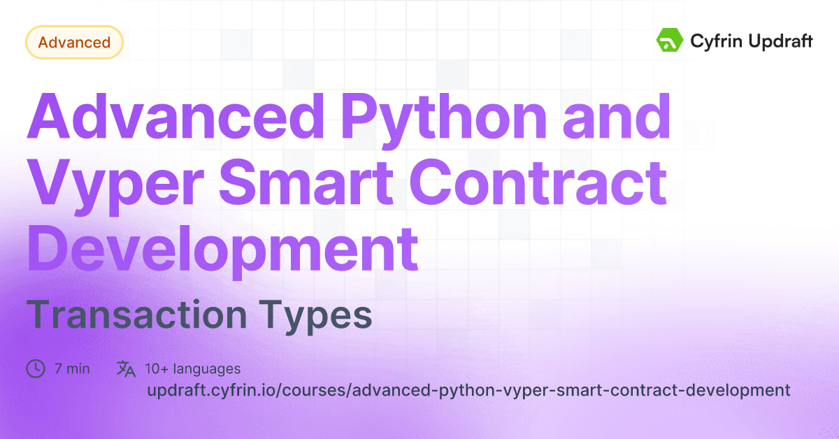 Video: Moccasin Signatures - Transaction Types - Advanced Python and Vyper Smart Contract ...