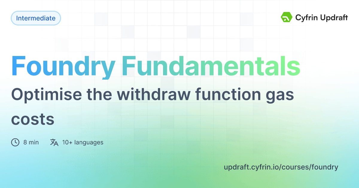 Video: Foundry Fund Me - Optimise the withdraw function gas costs ...