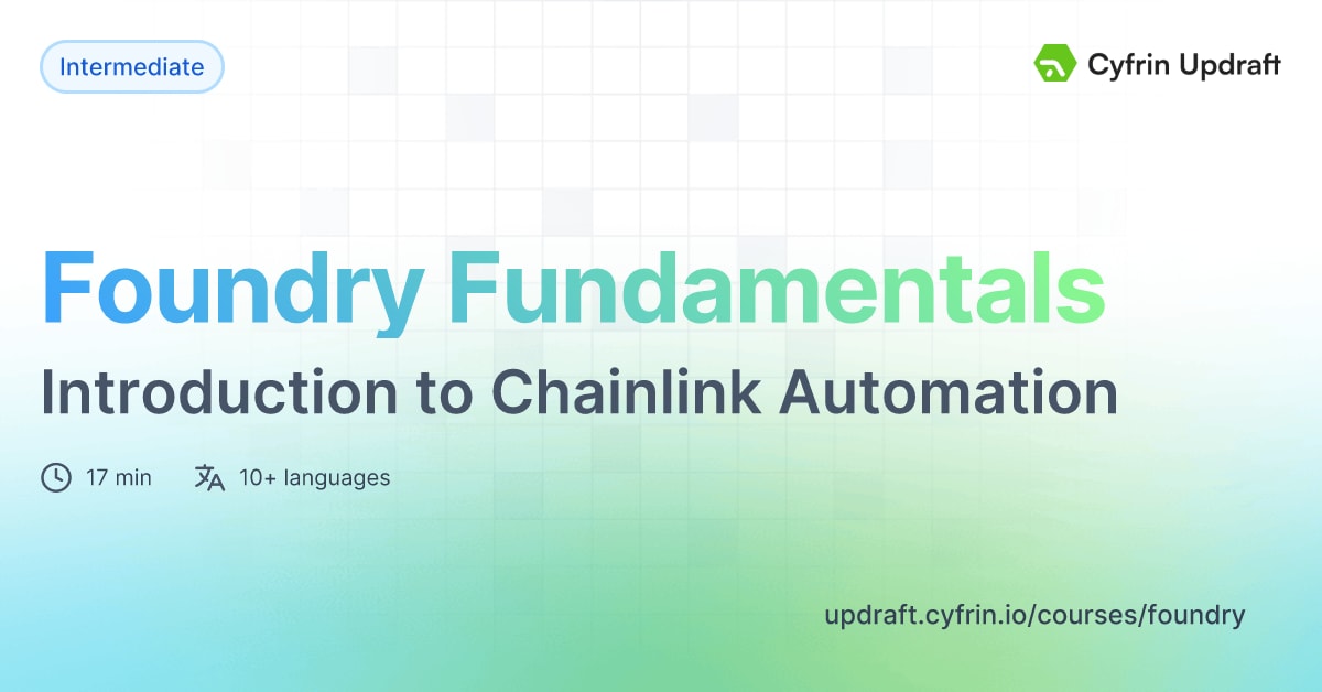 Video: Smart Contract Lottery - Introduction to Chainlink Automation - Foundry Fundamentals
