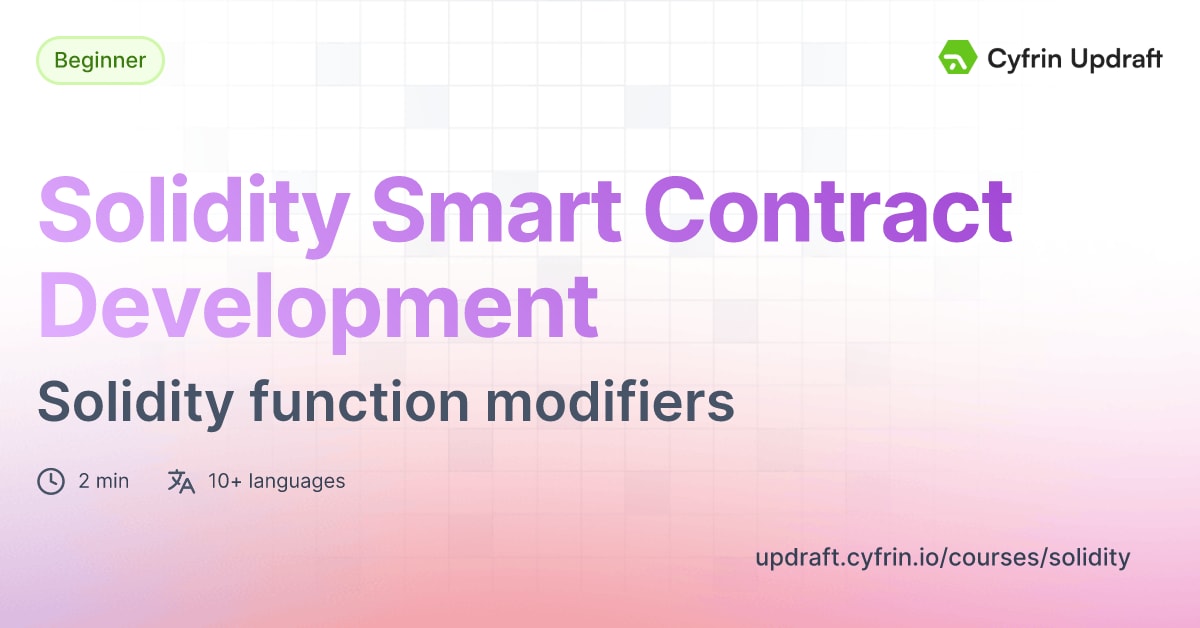 Solidity Smart Contract Development - Solidity function modifiers Solidity Smart Contract Development - Solidity function modifiers