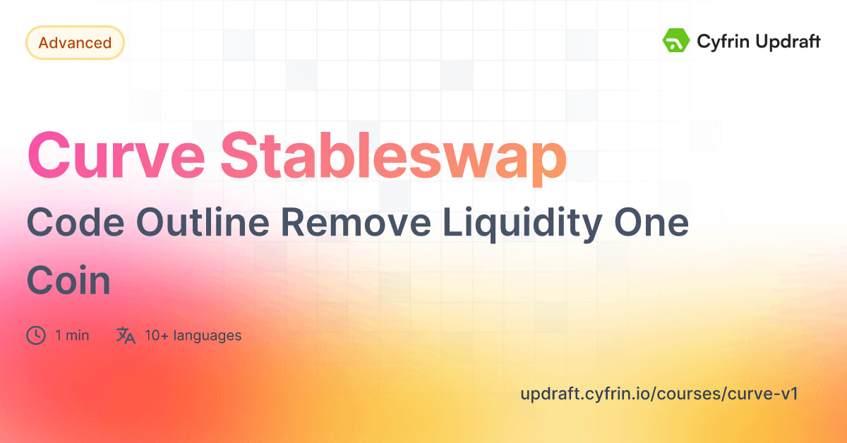 Video: Remove Liquidity - Code Outline Remove Liquidity One Coin ...