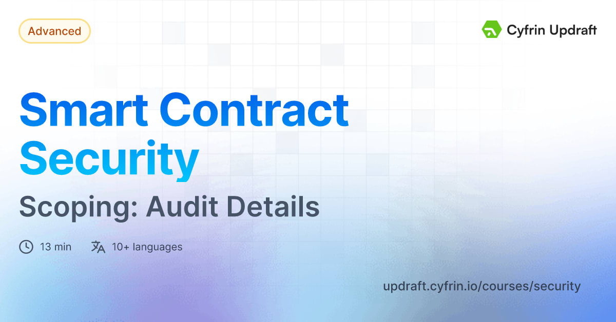 Video: Your First Audit | PasswordStore - Scoping: Audit Details ...