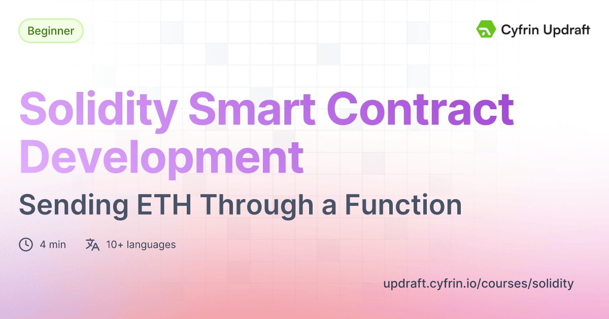 Video: Fund Me - Sending ETH Through a Function - Solidity Smart Contract Development