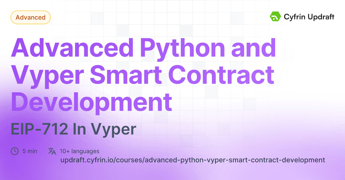Video: Moccasin Signatures - EIP-712 In Vyper - Advanced Python and Vyper Smart Contract Development