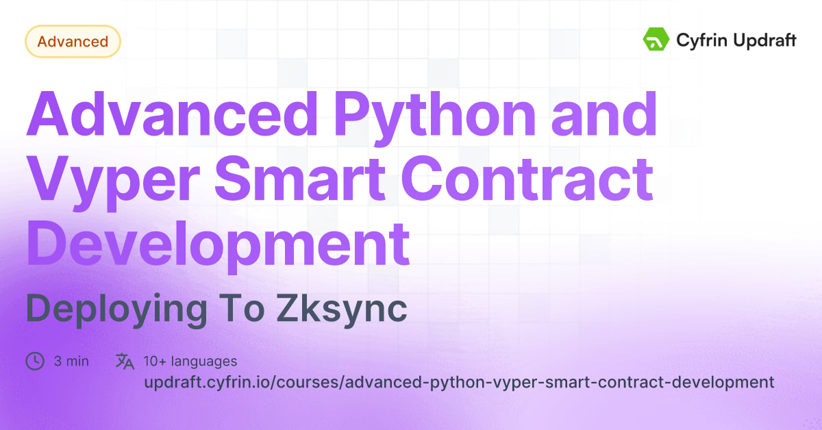 Video: Moccasin Nft - Deploying To Zksync - Advanced Python and Vyper Smart Contract Development