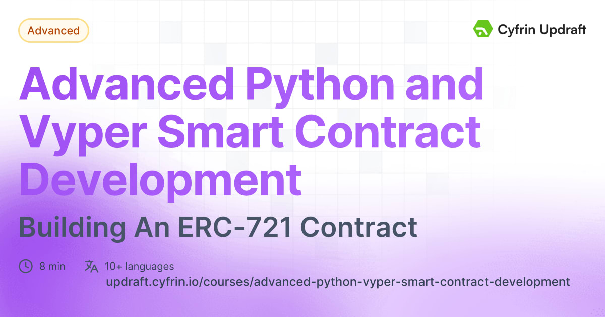 Video: Moccasin NFT - Building An ERC-721 Contract - Advanced Python and Vyper Smart Contract ...