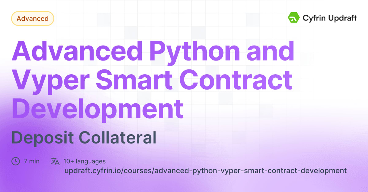 Video: Moccasin Stablecoin - Deposit Collateral - Advanced Python and ...