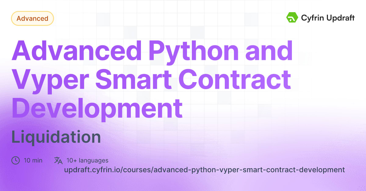 Video: Moccasin Stablecoin - Liquidation - Advanced Python and Vyper Smart Contract Development