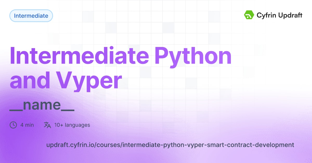 Video: Web3py - __name__ - Intermediate Python and Vyper