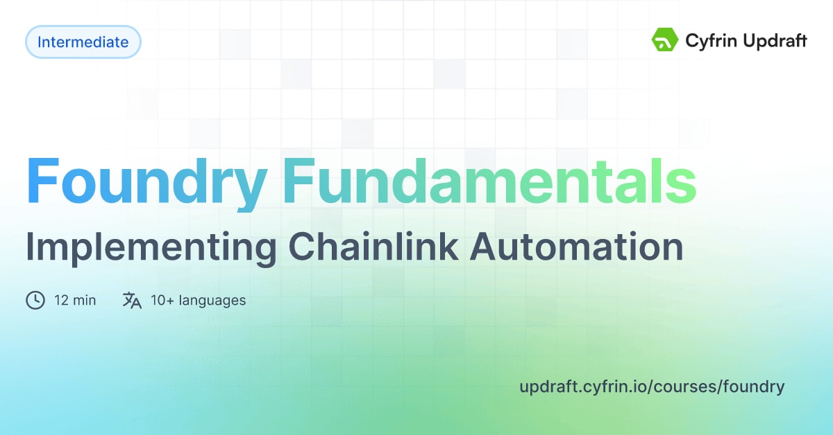 Video: Smart Contract Lottery - Implementing Chainlink Automation ... Video: Smart Contract Lottery - Implementing Chainlink Automation ...