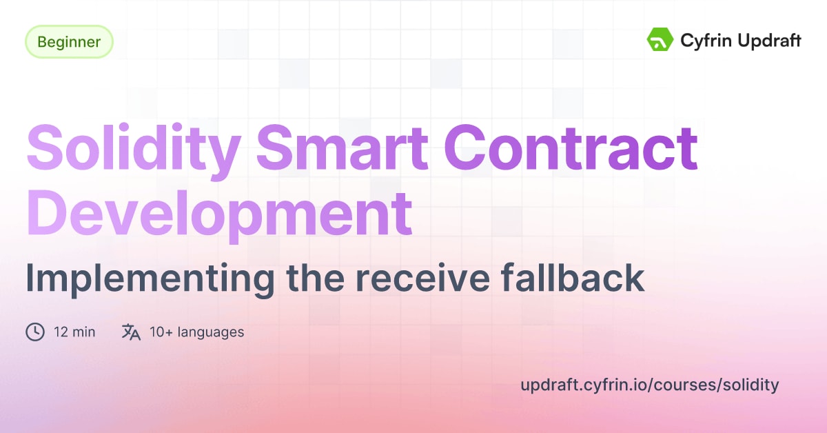Video: Fund Me - Implementing the receive fallback - Solidity Smart Contract Development
