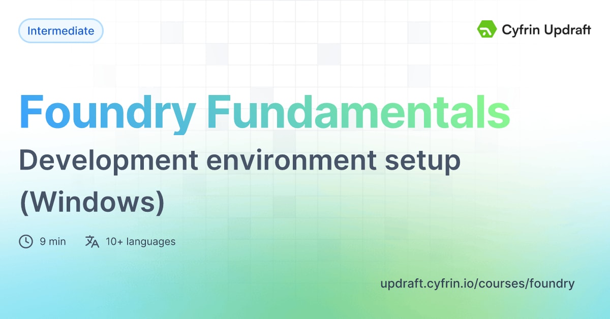Video: Foundry Simple Storage - Development environment setup (Windows) - Foundry Fundamentals