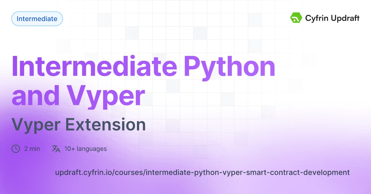 Video: Web3py - Vyper Extension - Intermediate Python and Vyper