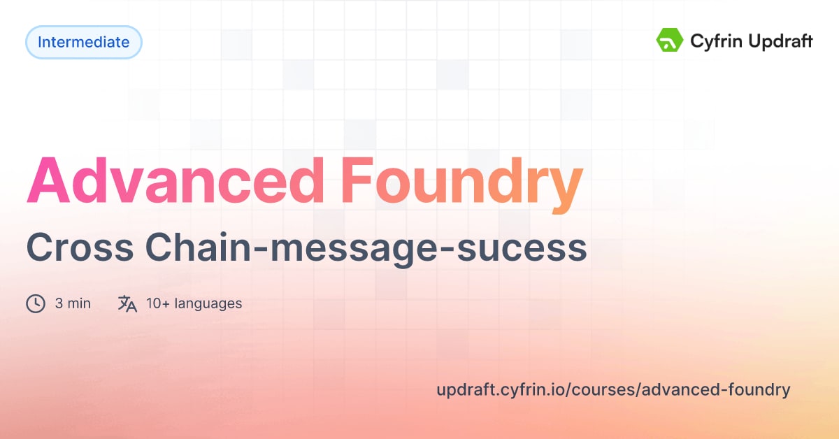 Video - Cross Chain Rebase Token - Cross Chain-message-sucess - Advanced Foundry